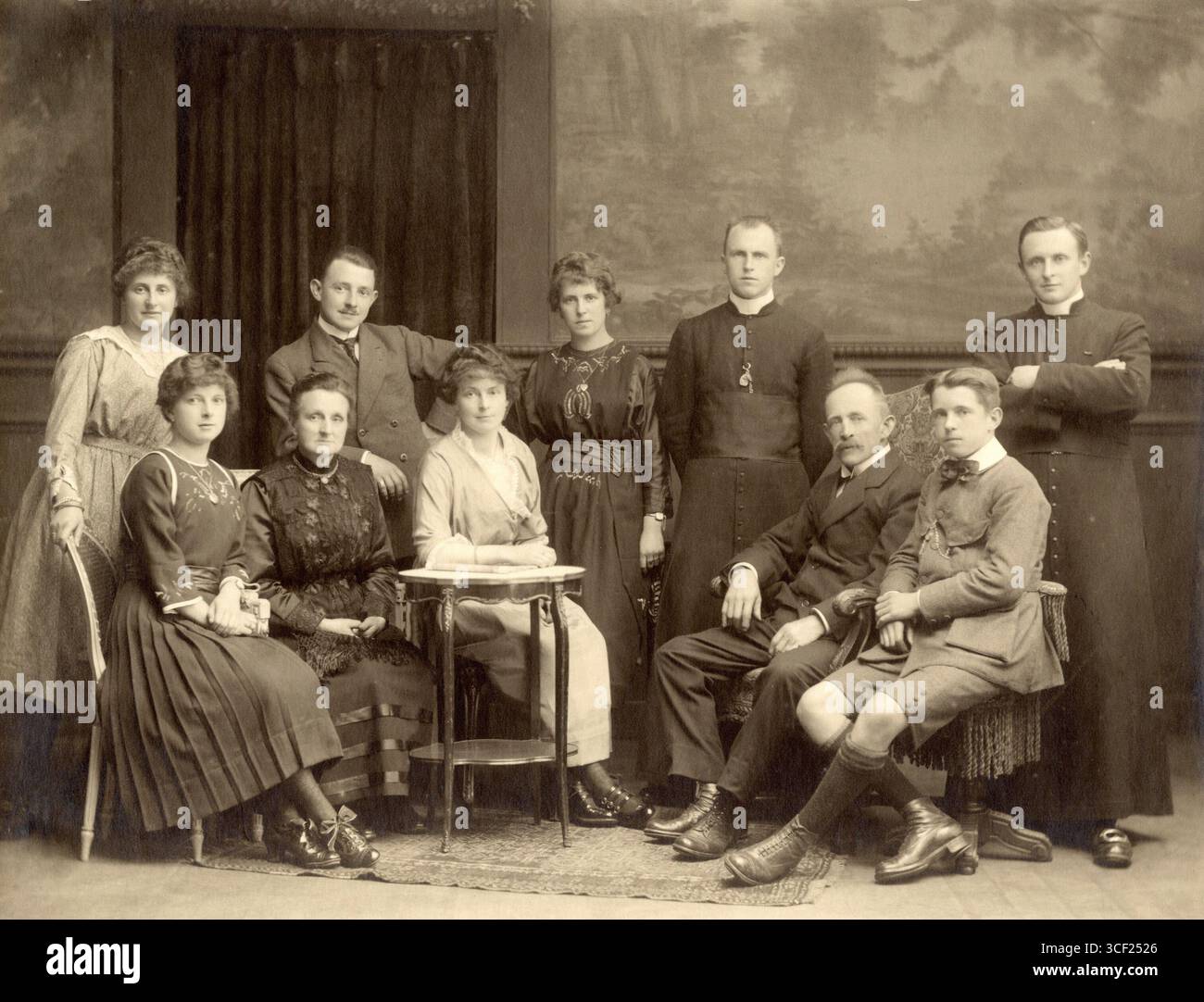 Around 1910, a group portrait of priests from the same family in the ...