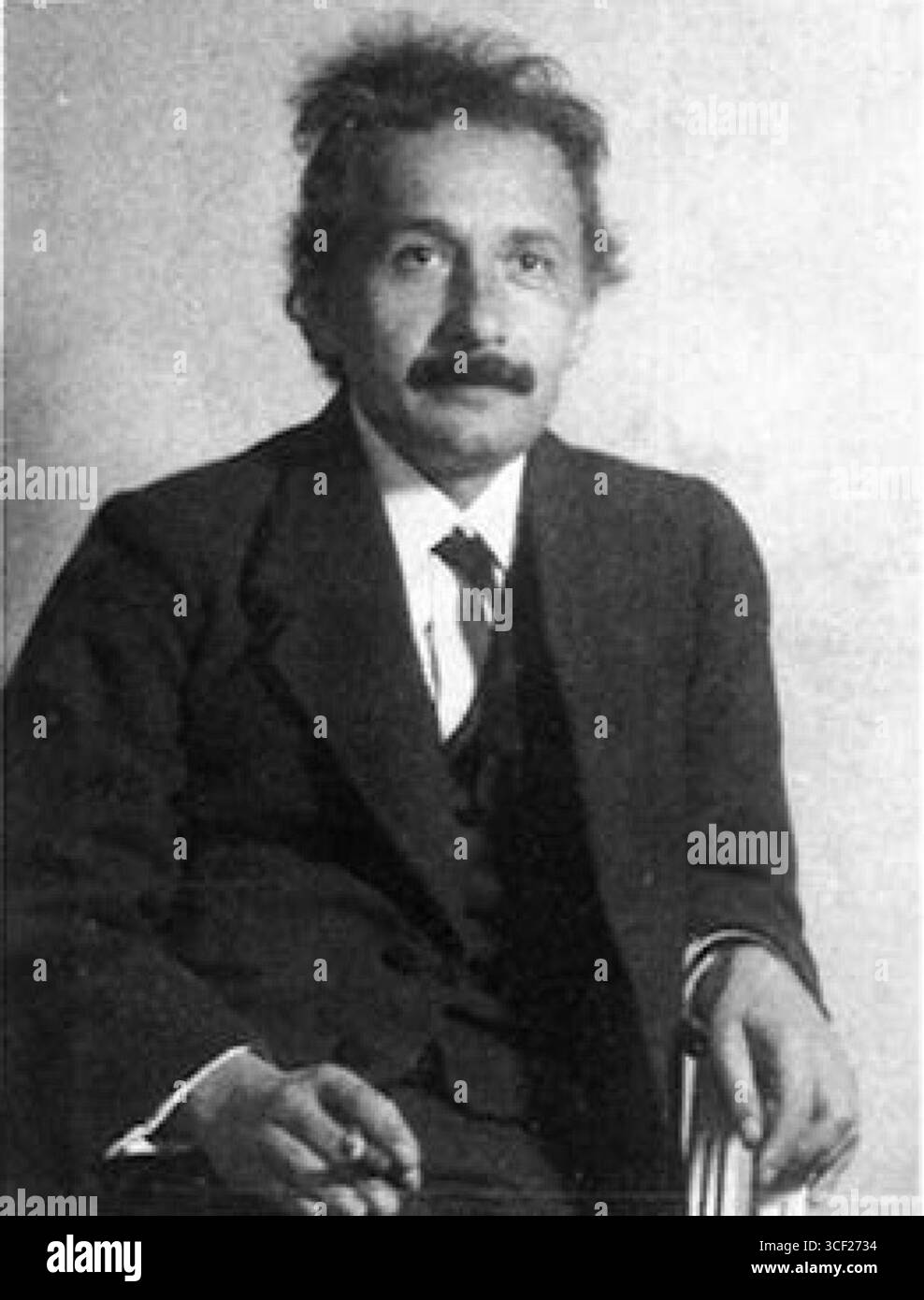 A famous image of Albert Einstein, the renowned physicist, holding a ...