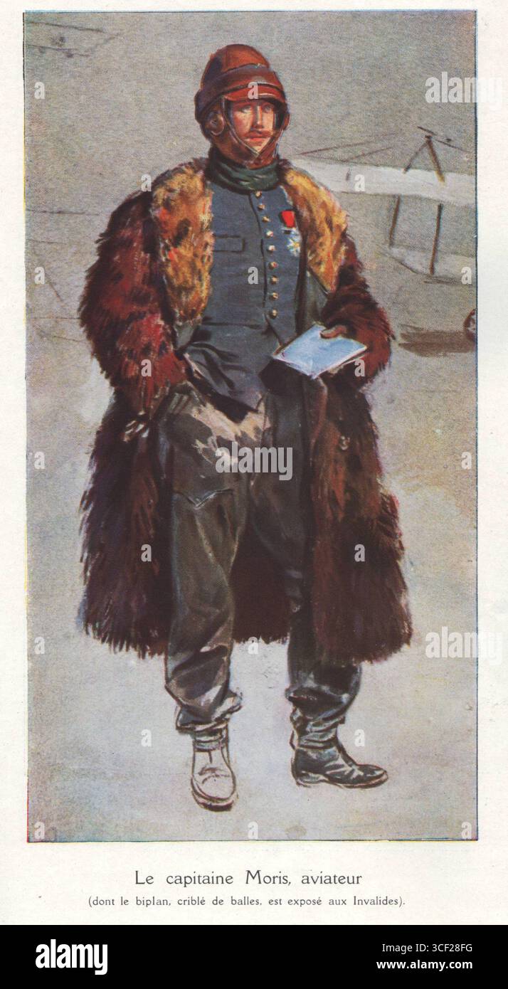 A portrait of Captain Moris, an aviator, created by Maurice Orange and ...