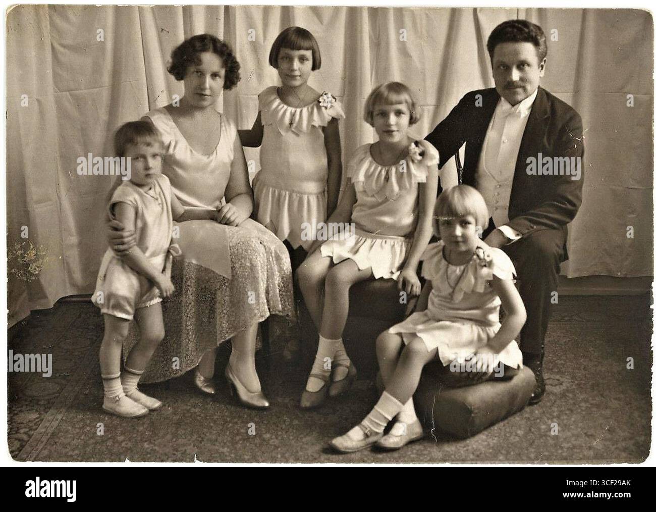 Family portrait of Jonas Vailokaitis, a Lithuanian industrialist and ...