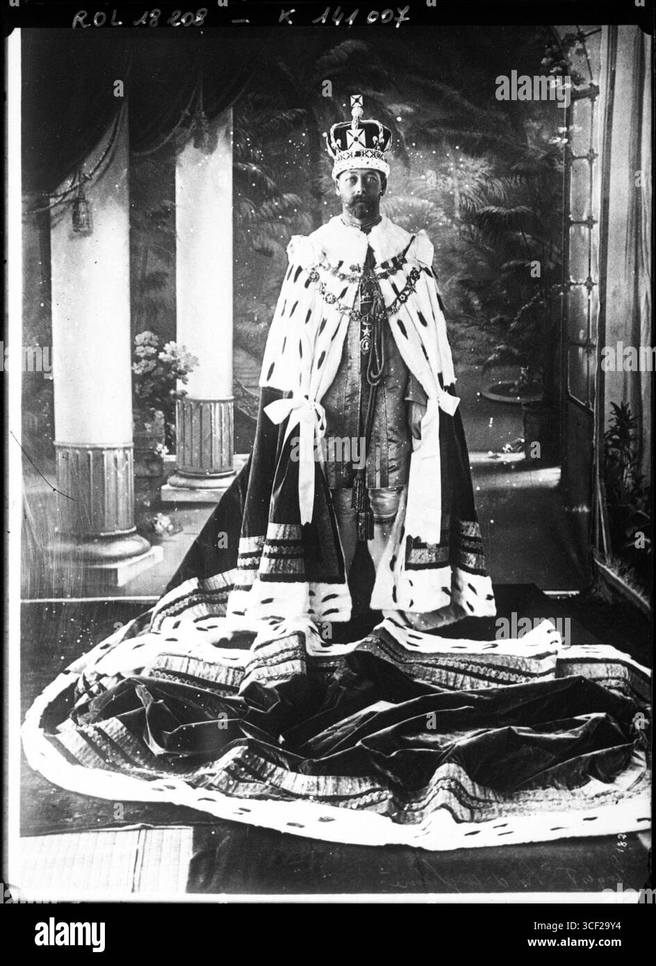 A press photograph from 1912 shows George V of England in his ...