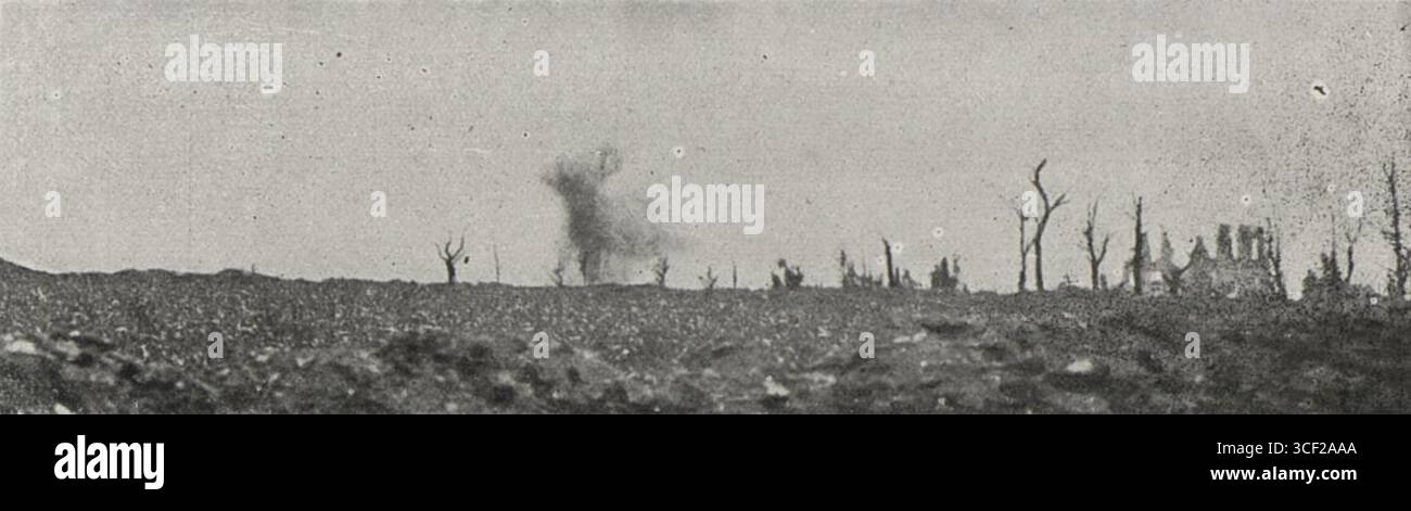 Image of the French artillery barrage before the Battle of Quennevières ...