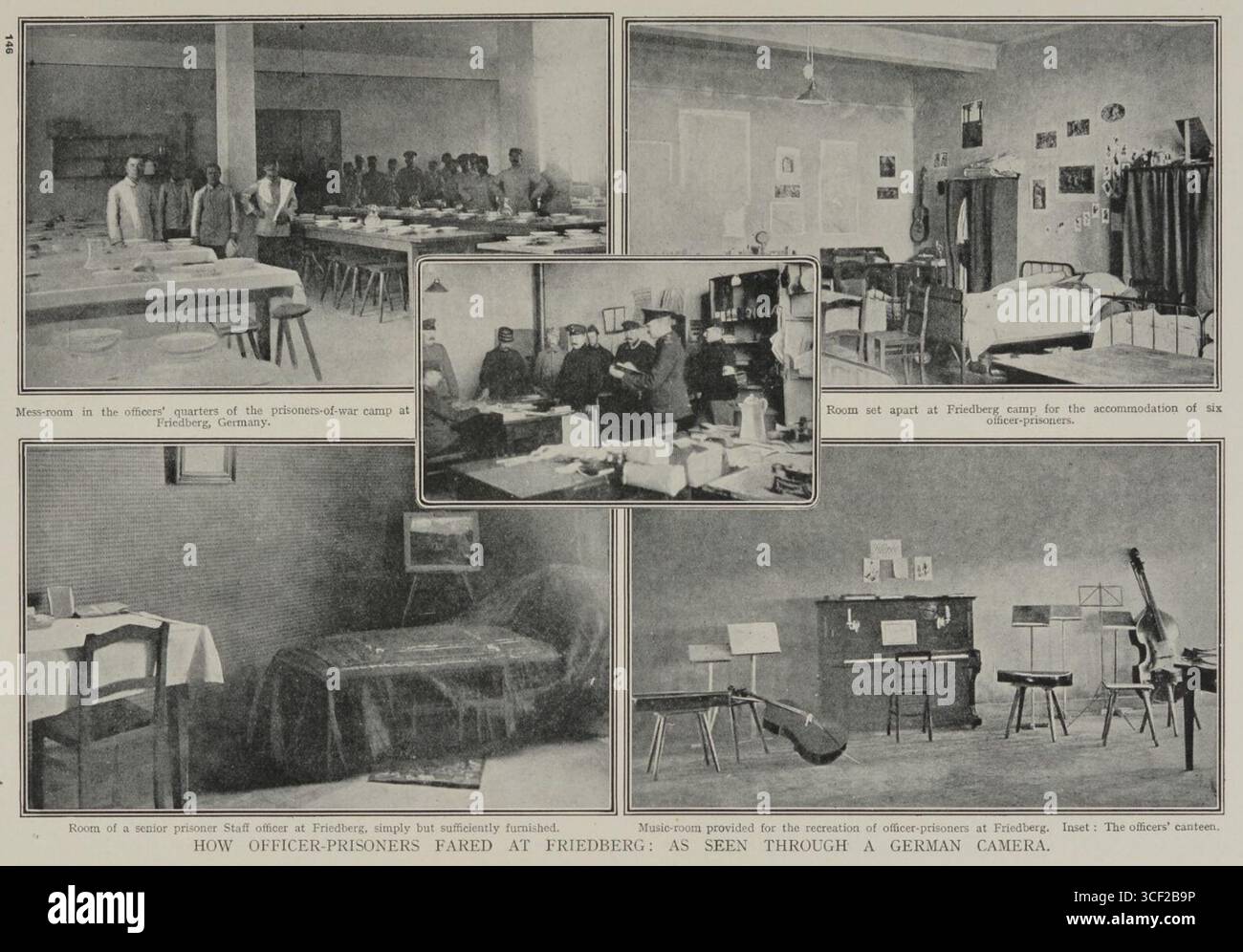 A 1915 image taken at the Friedberg POW camp in Germany, showing ...
