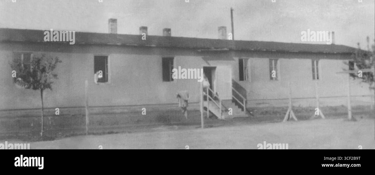 A 1940s photo showing one of the residential barracks in the Svatoboice ...