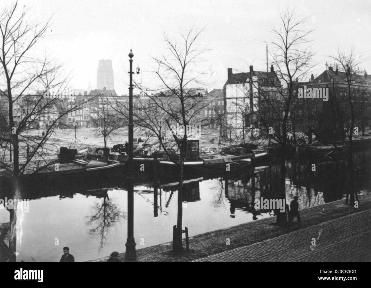 This image from 1912 shows the demolition of buildings between ...