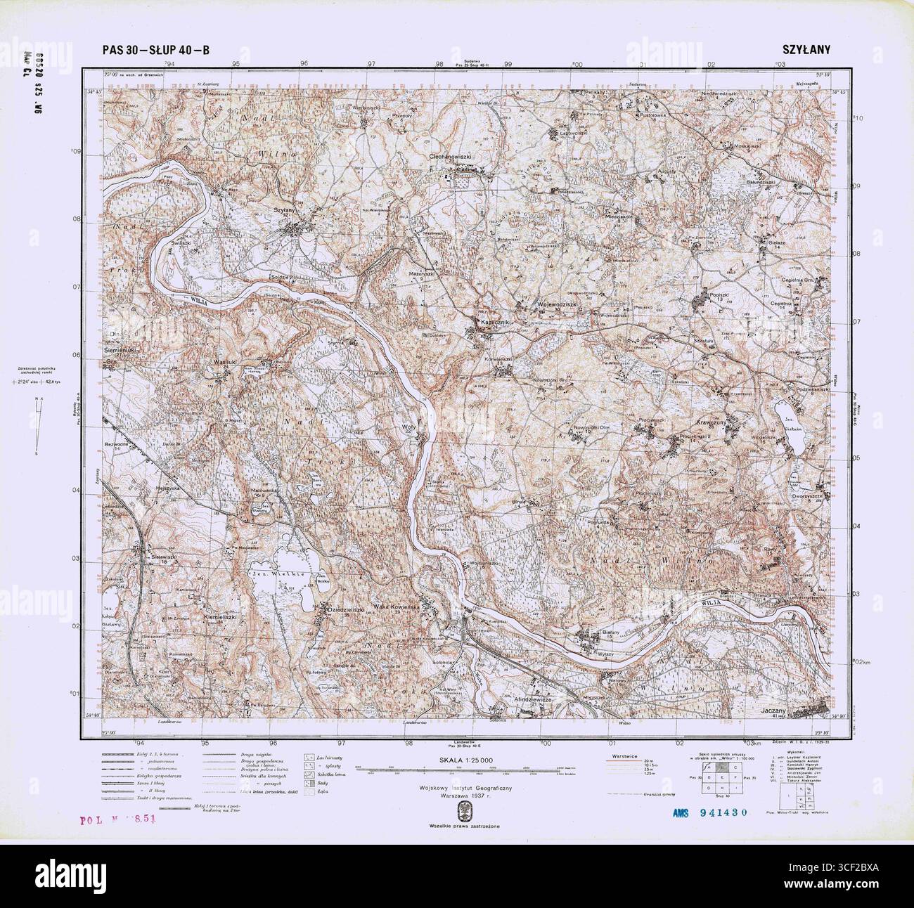 This 1937 WIG map, created by the Polish Institute of Military ...