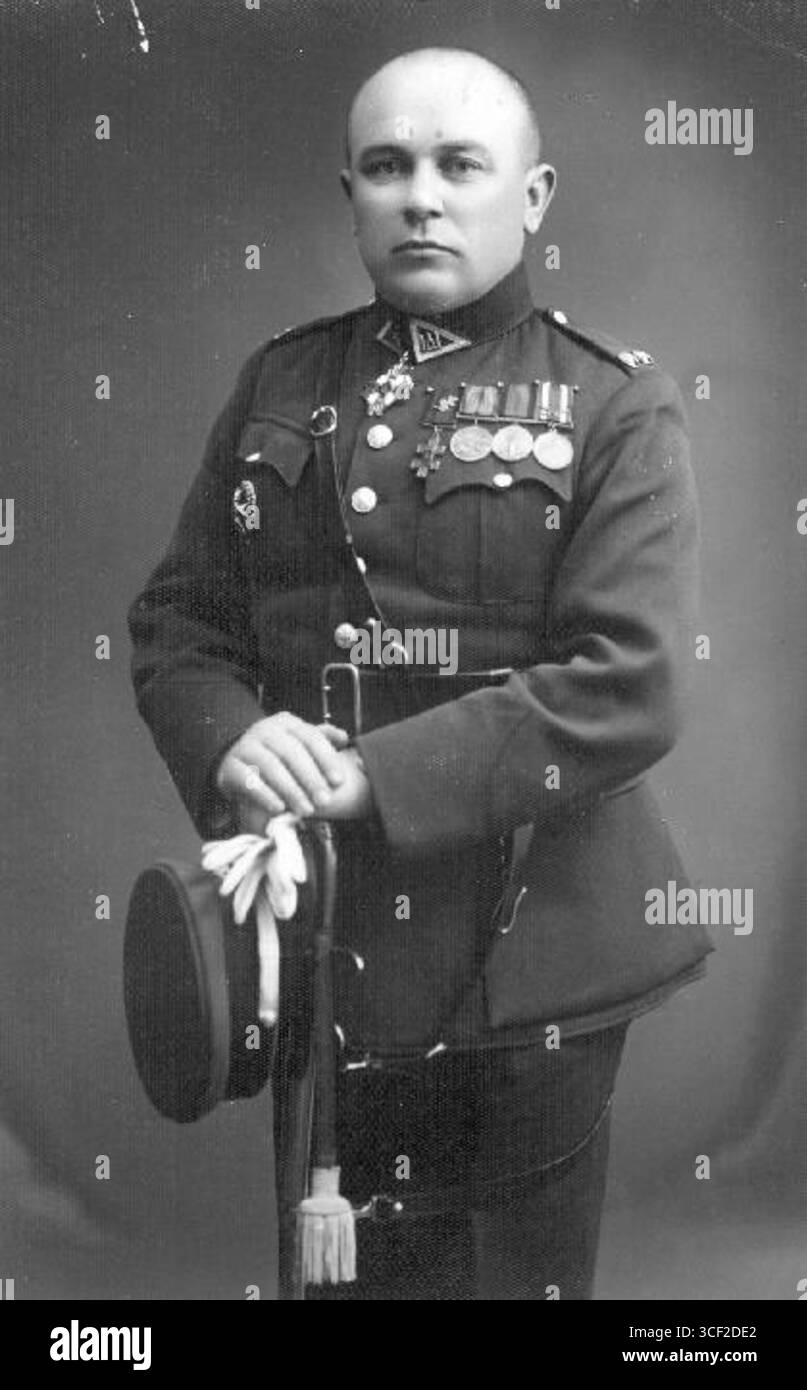 This photograph features Antanas Stapulionis, a lieutenant colonel in ...