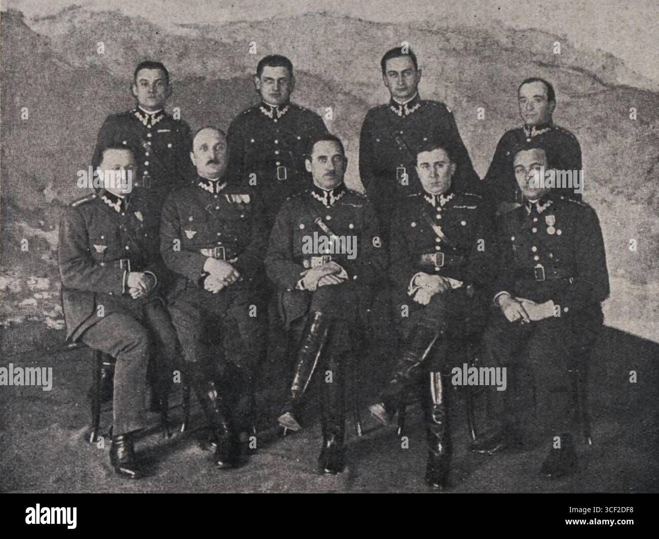 A 1928 photograph of officers from the 6th Motorized Division, with ...