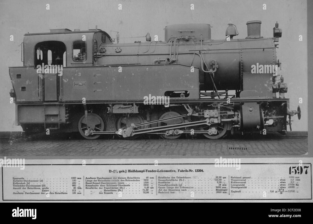 Photograph of a Henschel D-(4-4 gek.) steam tender locomotive, factory ...