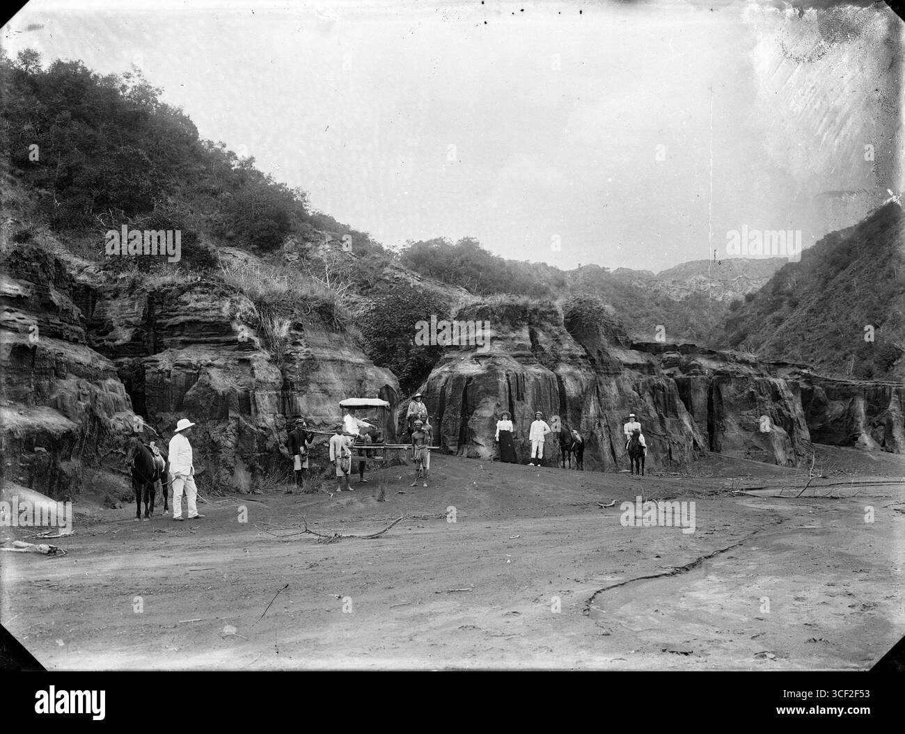This photograph from between 1880 and 1910 shows Europeans riding ...
