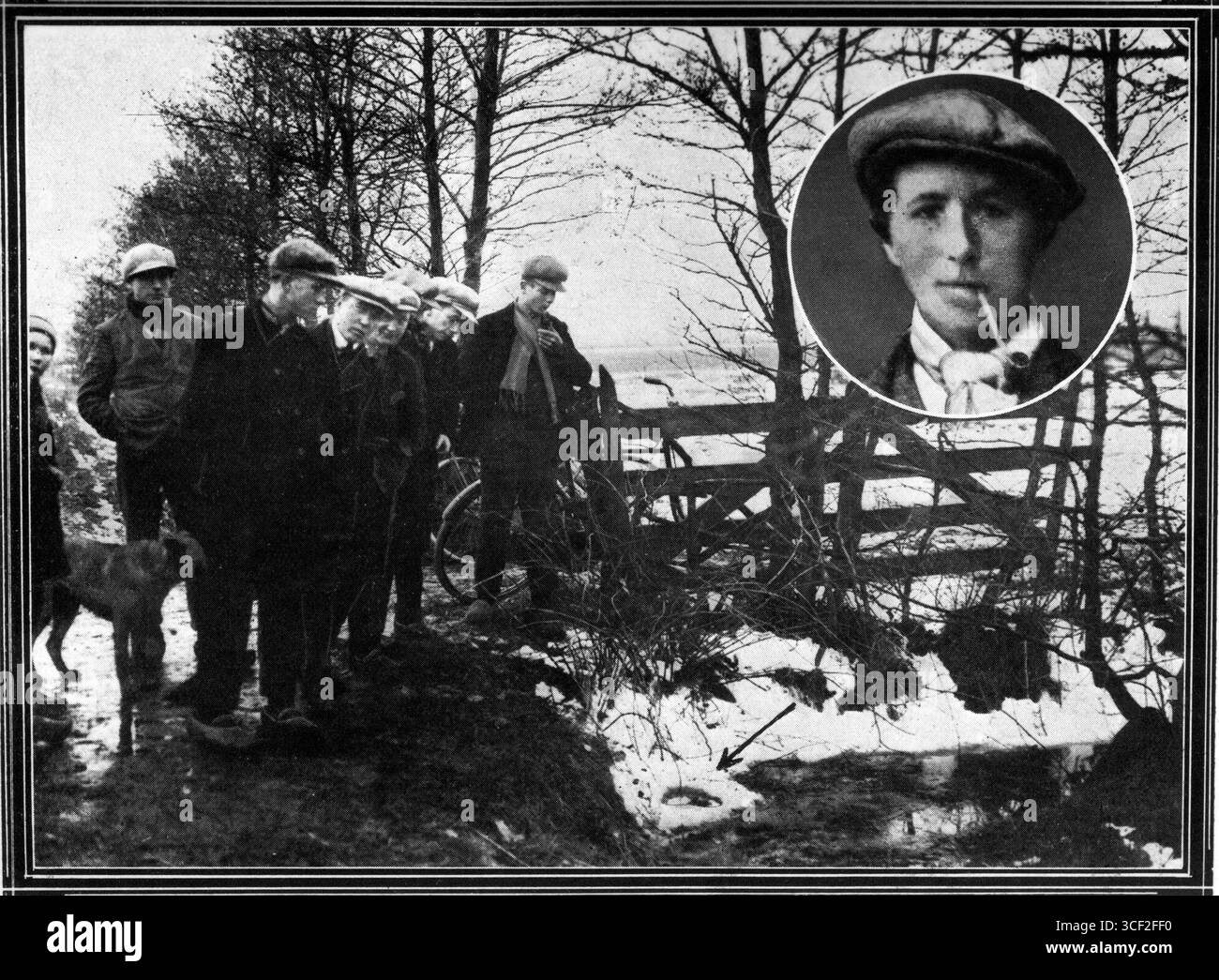 This image from 1929 depicts the place of the murder of four police ...