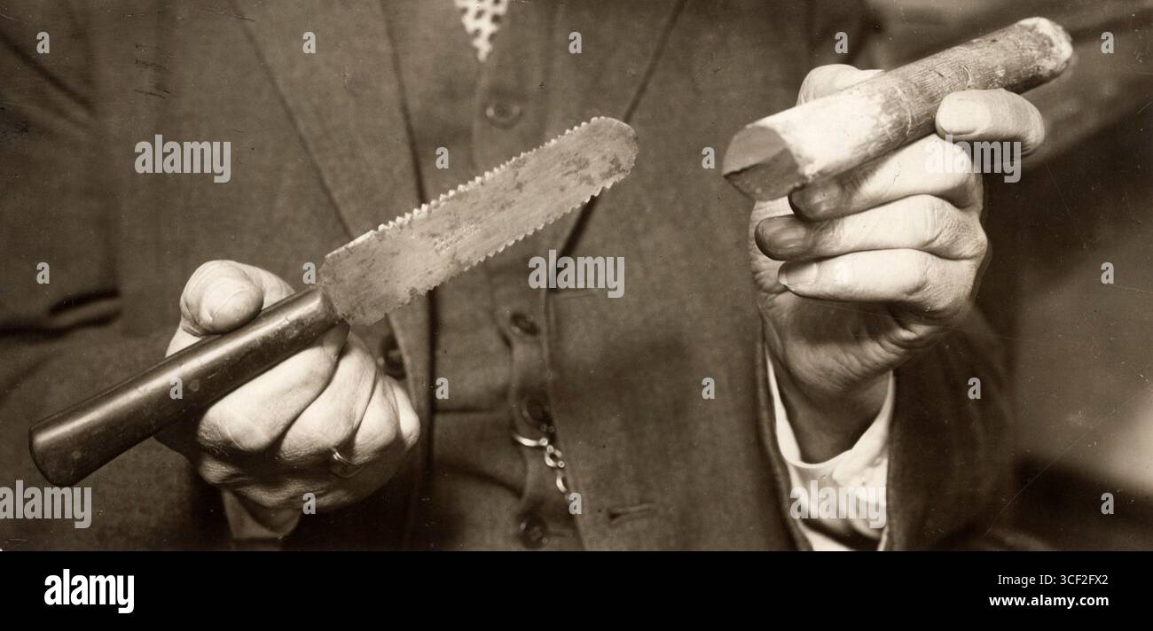 This 1929 photo from Moabit Prison in Berlin, Germany, shows a hand ...