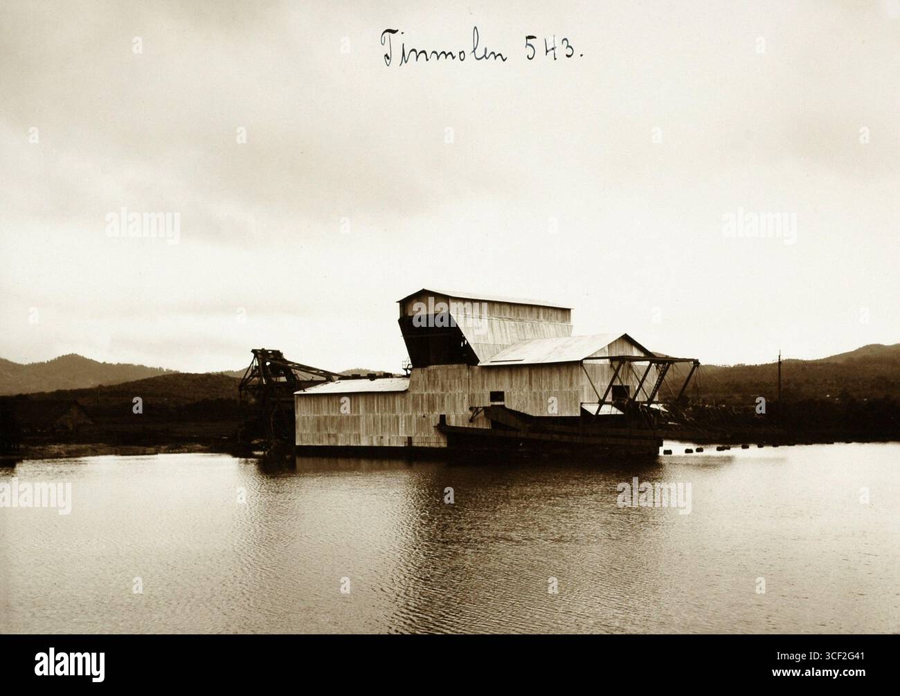 The tin dredger 543 from the Haarlem Conrad-Stork shipyard, used in the ...
