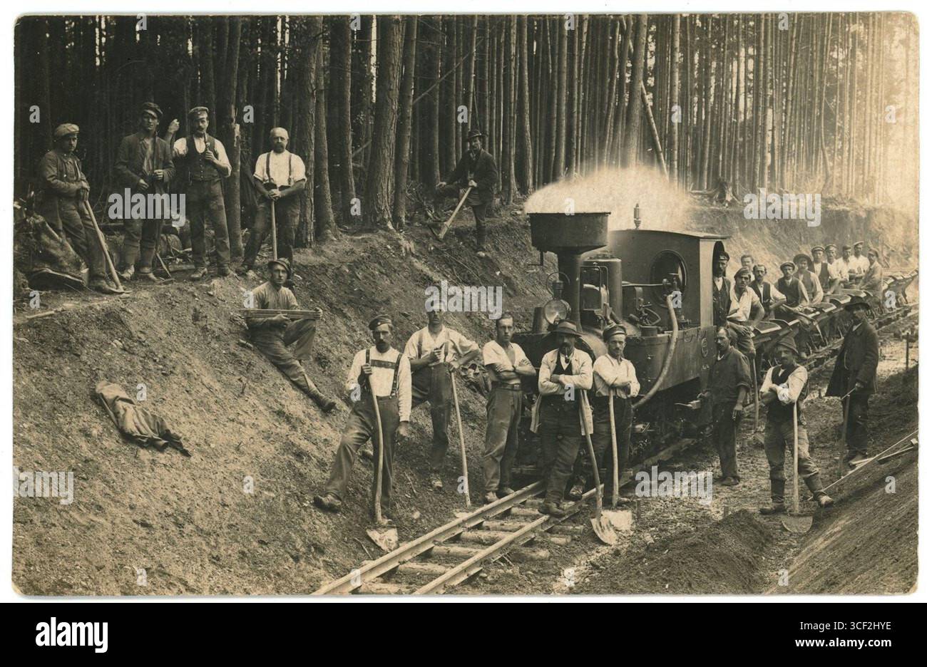 Photograph taken on 2 November 2021 showing the creation of a trench ...