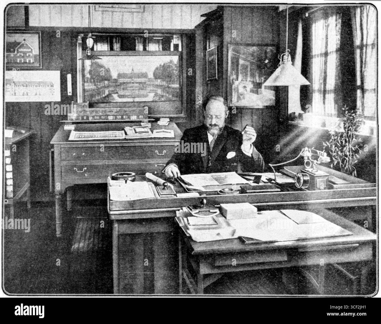 This photo shows architect Jan Gratama in his office in 1927. Known for ...