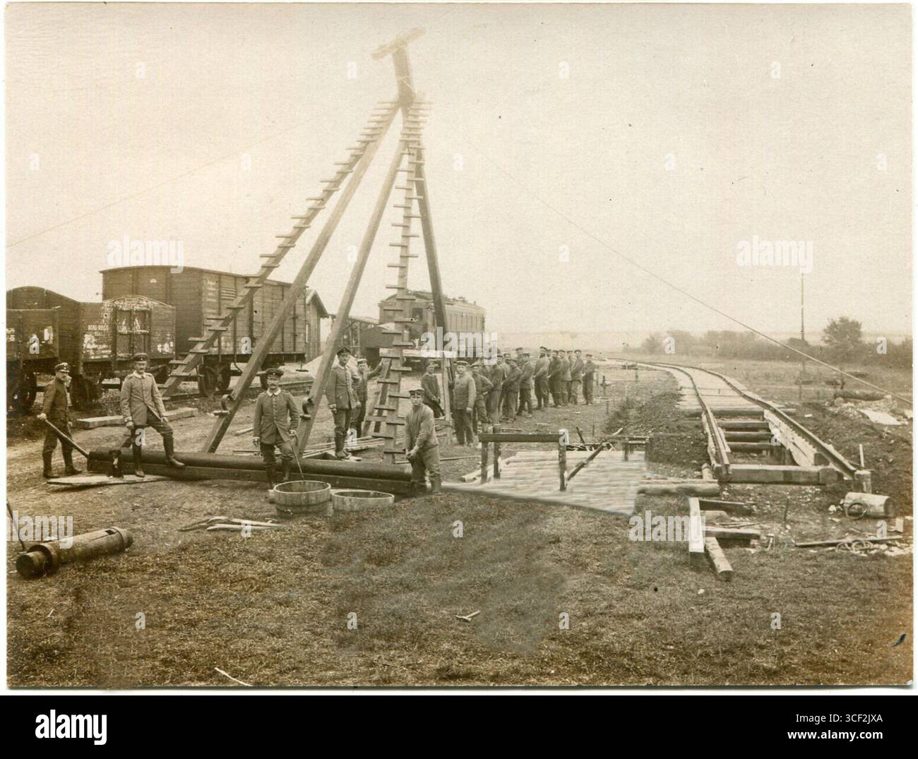 This photograph shows a transition station for the German military ...