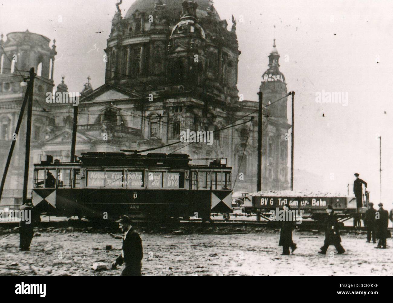 This photo taken circa 1946 shows the A100+G4 demolition train used for ...