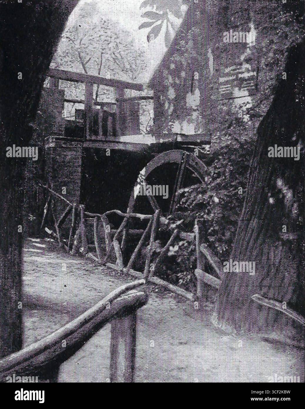 The ancient overshot watermill above Diesdorf, photographed likely in ...