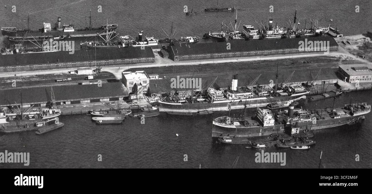 An aerial view from 1923 of Java Island in Amsterdam, showcasing the ...