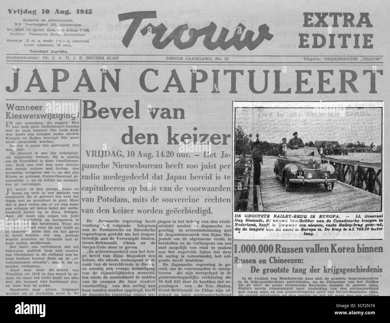 This article from August 10, 1945, reports the opening of the 762.5 ...