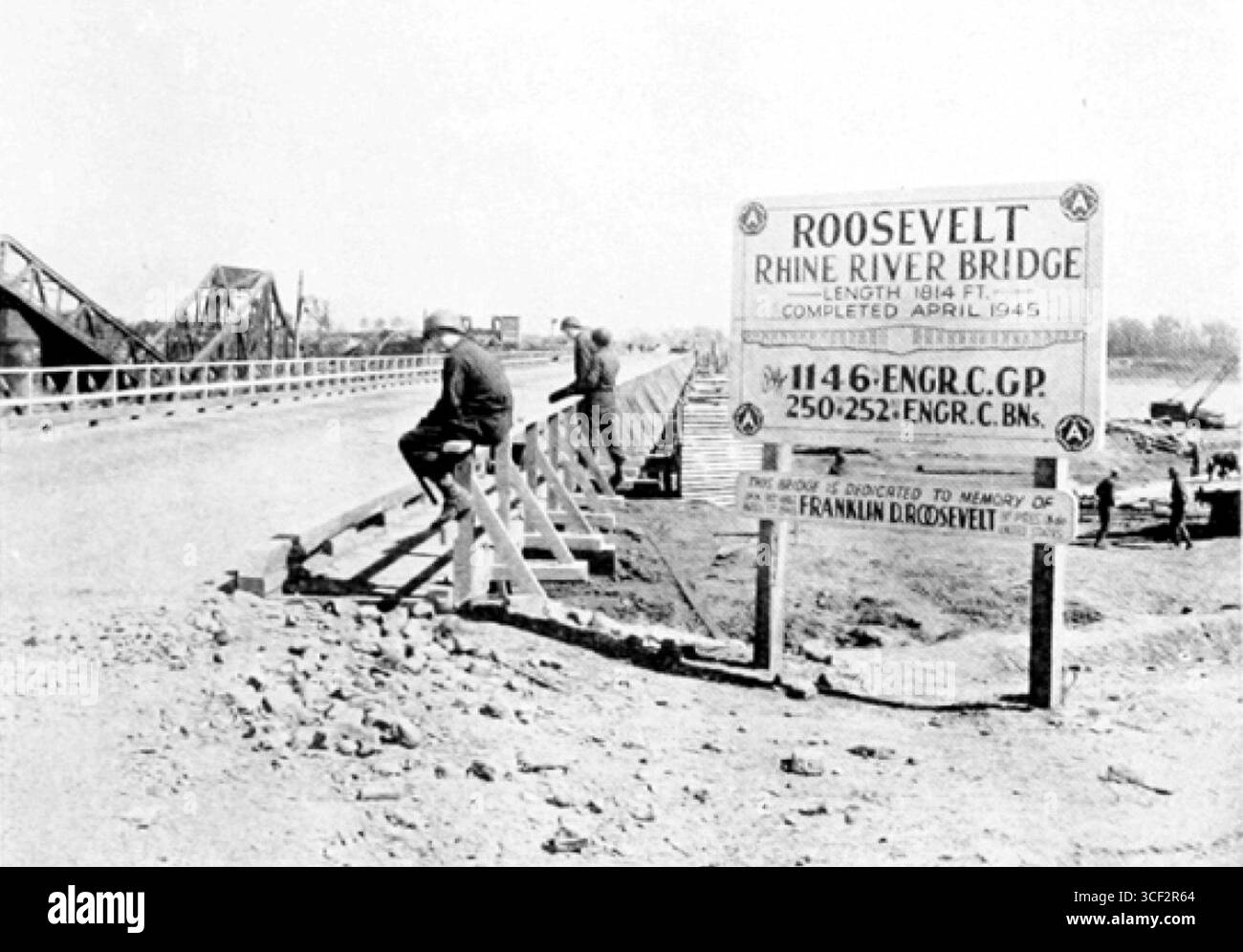 In April 1945, a semipermanent bridge was completed over the Rhine ...
