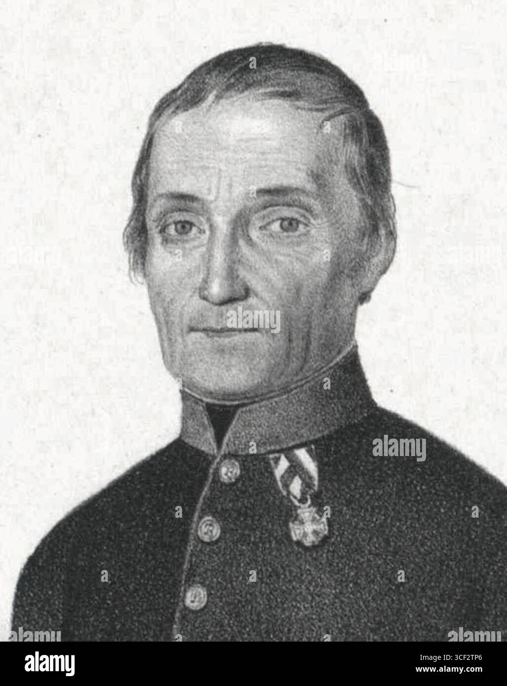 A 1840 graphic depiction of Josef Jüttner, a cartographer and Austrian ...