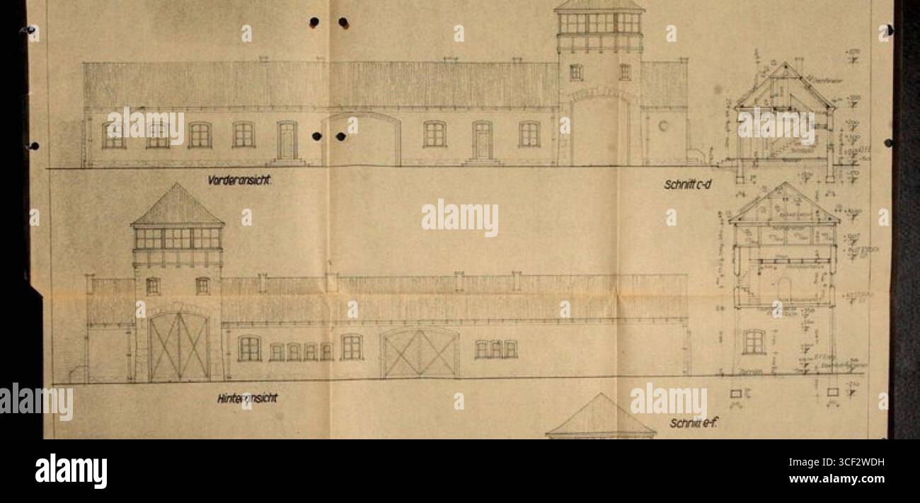 Camp construction drawing of Auschwitz concentration camp dated 23 ...