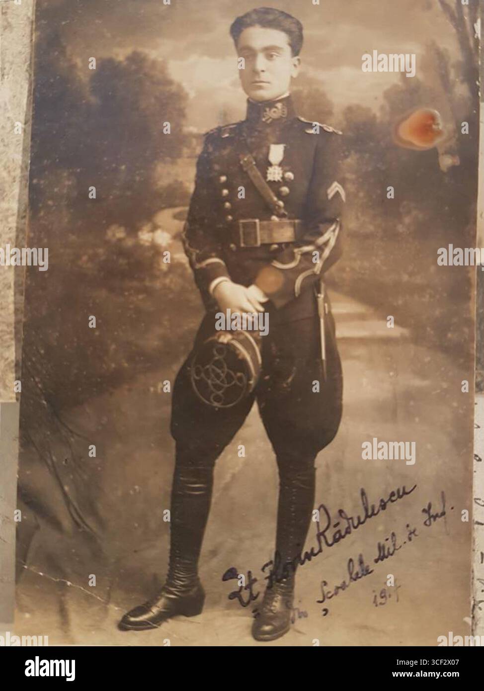 A historical photograph showing the uniform worn by cadets of the ...