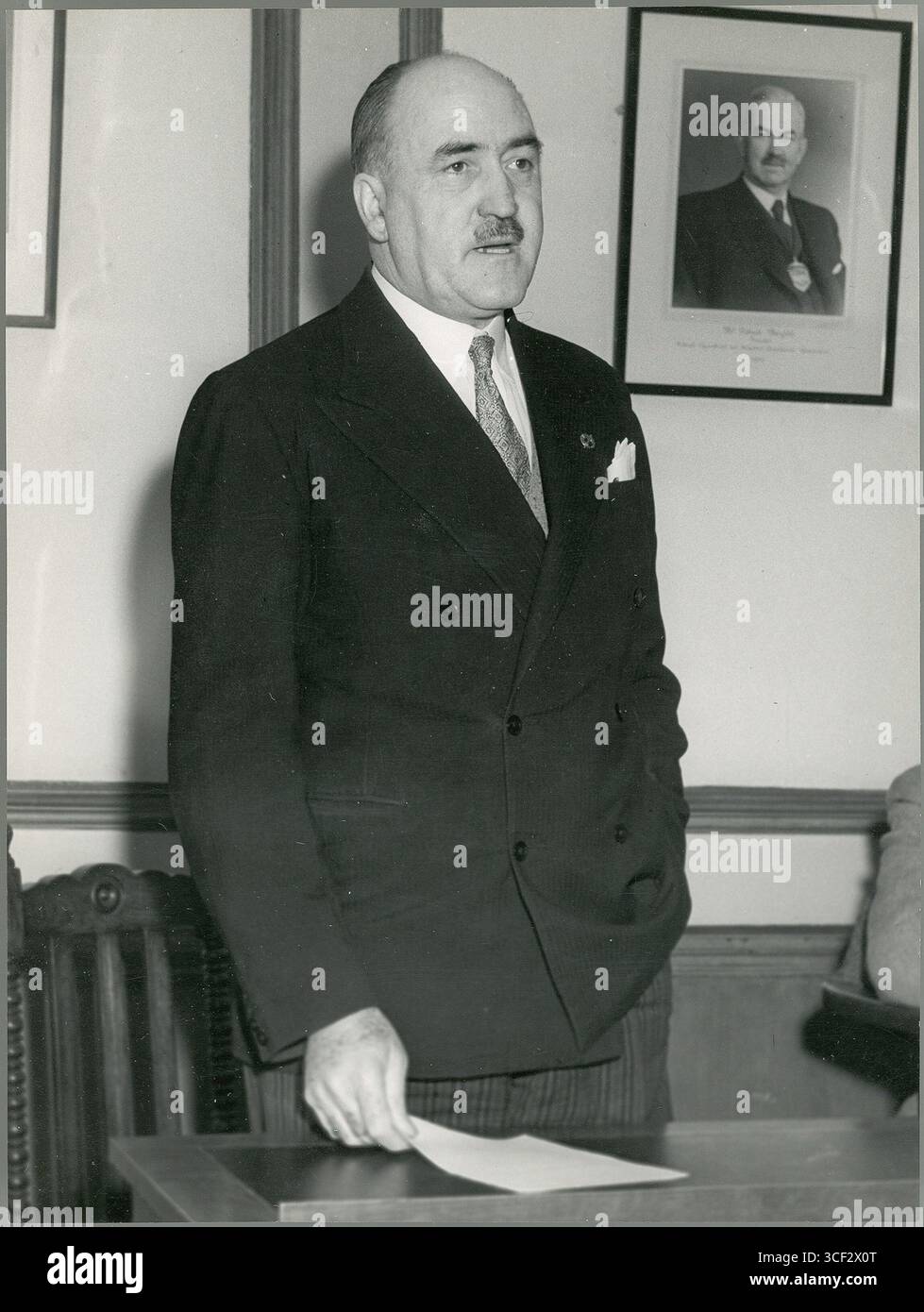 Photograph of Frank Aiken, an Irish politician from Fianna Fáil, taken ...