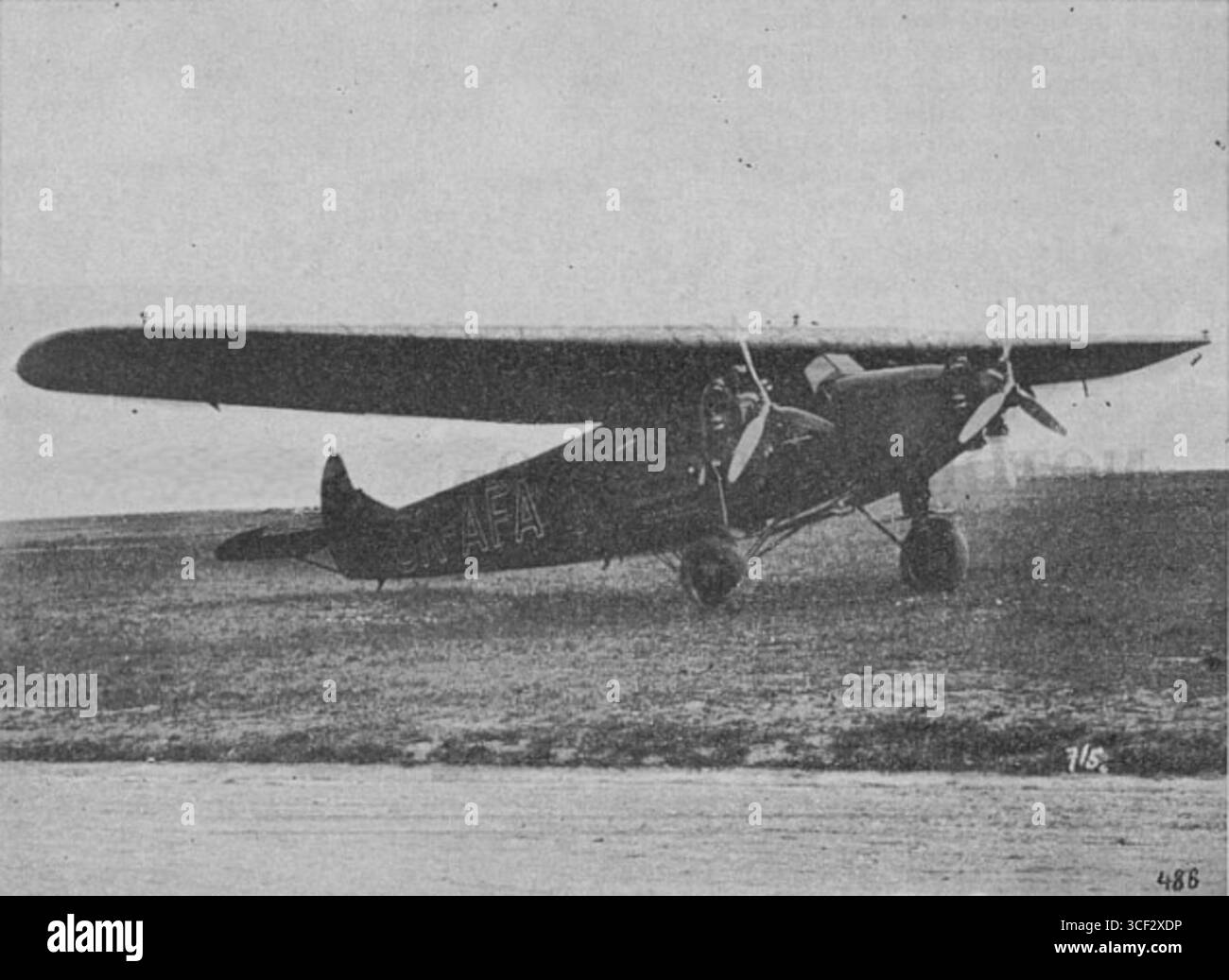 The Avia Fokker F.VIIb/3m aircraft from June 1930, shown in a ...