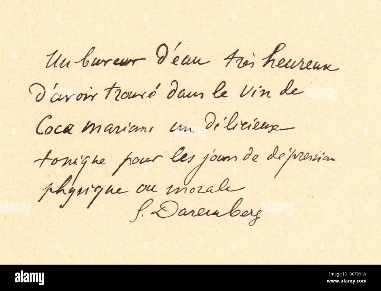 This image shows a dedication by Georges Daremberg, a noted historian ...