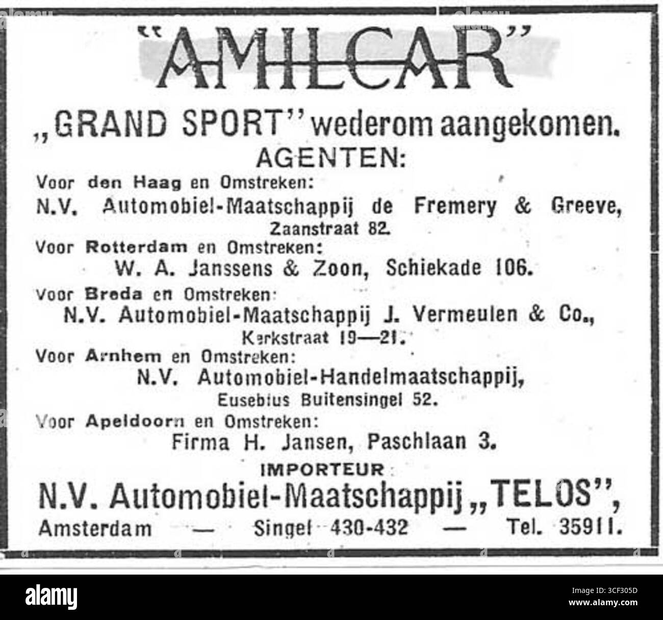 The amilcar was a french automobile Black and White Stock Photos ...