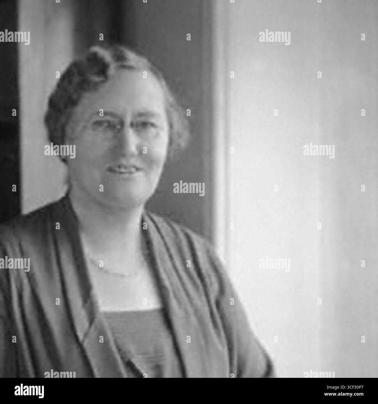 A cropped portrait of Dame Emmeline Mary Tanner taken in 1931. This ...