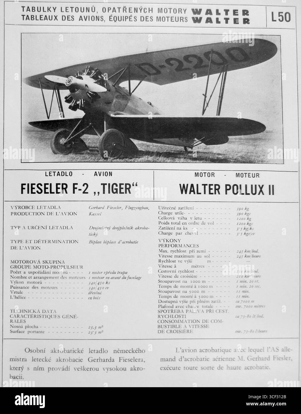 The Fieseler F-2 Tiger and Walter Pollux II aircraft, photographed in ...