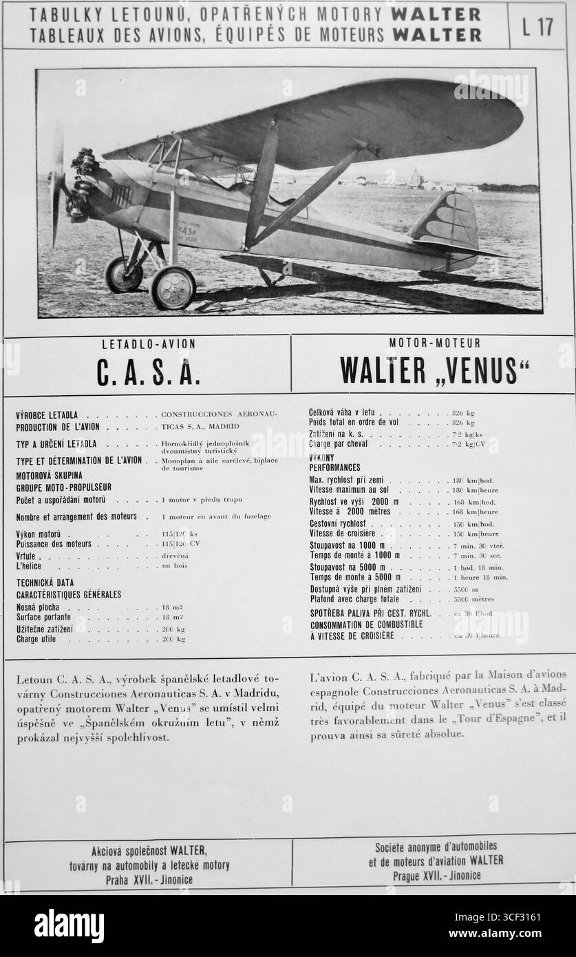 The CASA III and Walter Venus aircraft, photographed on June 30, 1933 ...