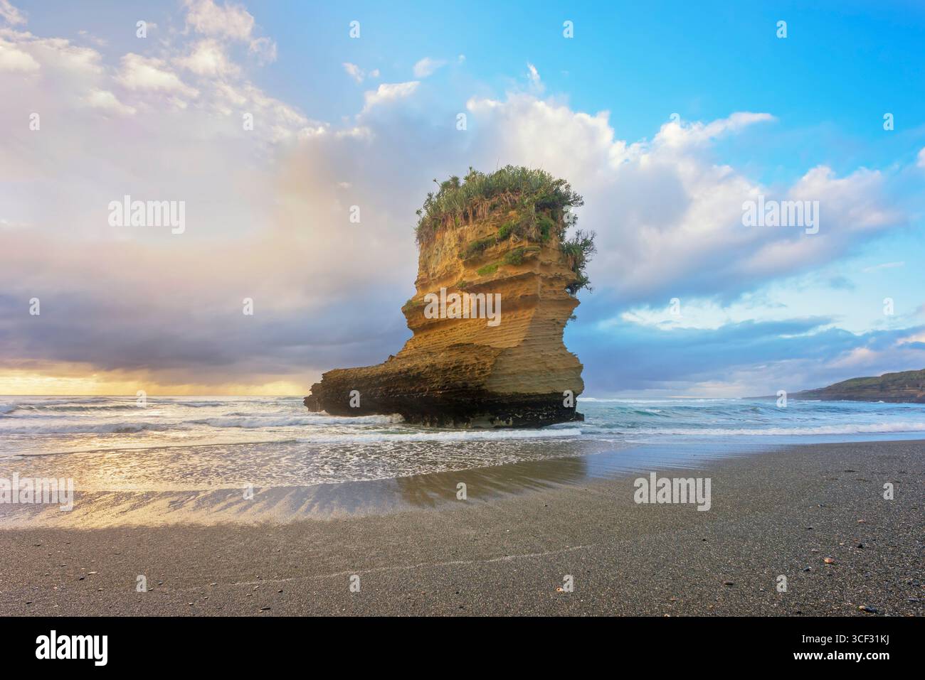 Rock formation shaped like a boot, Punakaiki, Paparoa National Park ...