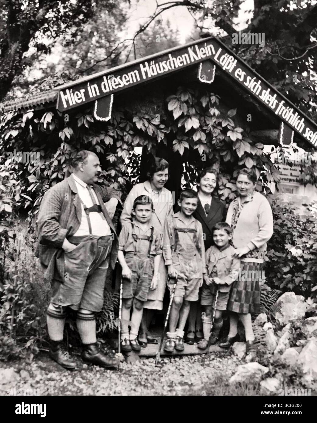 This 1930 photo shows Wilhelm Aumer and his family during a vacation in ...