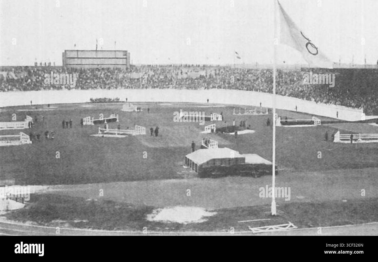 A view of the obstacle course at the 1928 Summer Olympics in Amsterdam ...
