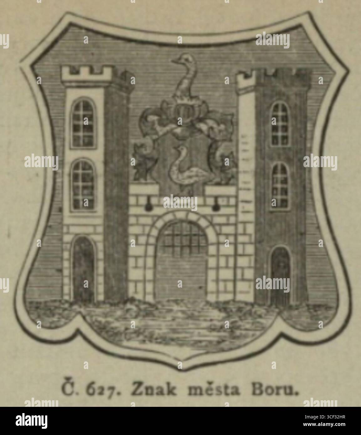 Coat of arms of the town of Bor, created in 1891 Stock Photo - Alamy