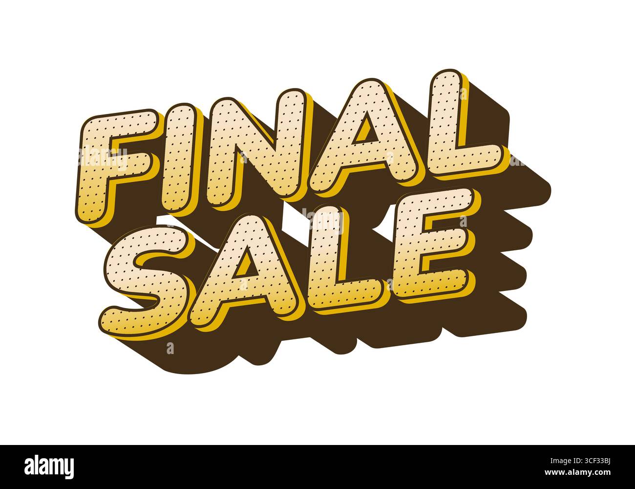 Bold retro styled final sale banner with chunky dotted letters in beige ...
