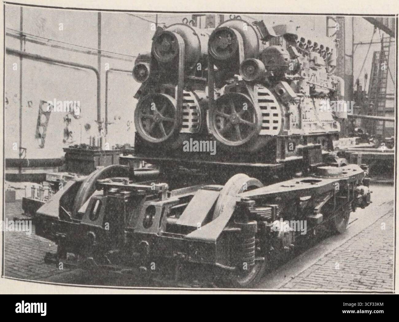 The image shows the carrier bogie with two diesel engines of the Corpet ...