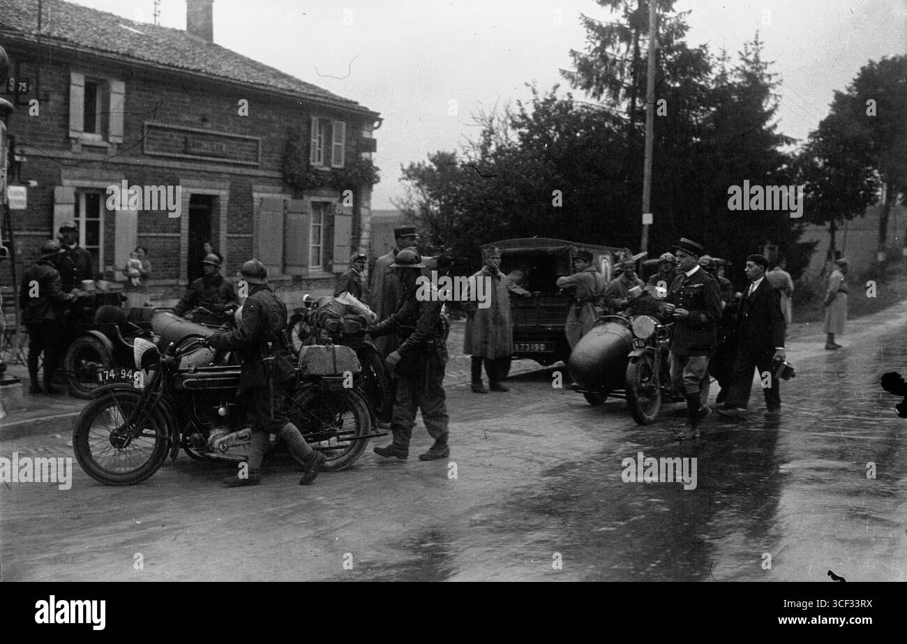Motorcyclists of the 4th Cavalry Division during military maneuvers in ...