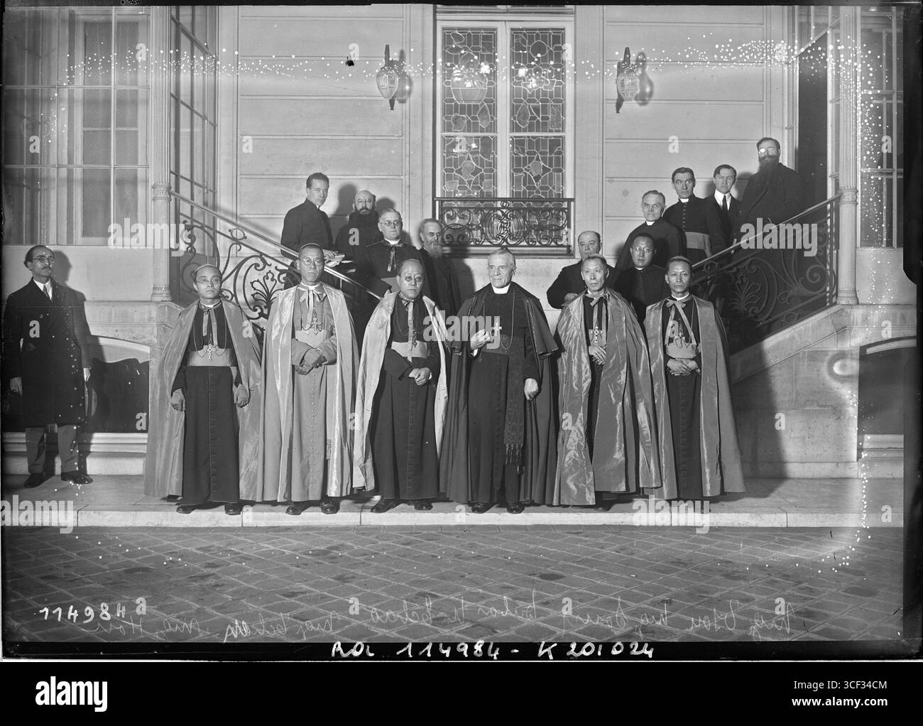 Chinese bishops in Paris, from left to right: Mgr Hou, Mgr Tchen, Mgr ...