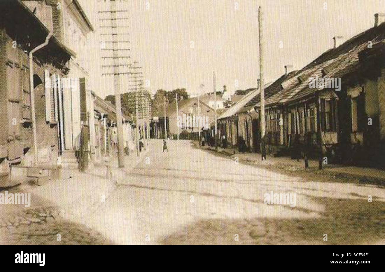 Dominikon Street in Raseiniai, Lithuania, as photographed in the 1920s ...