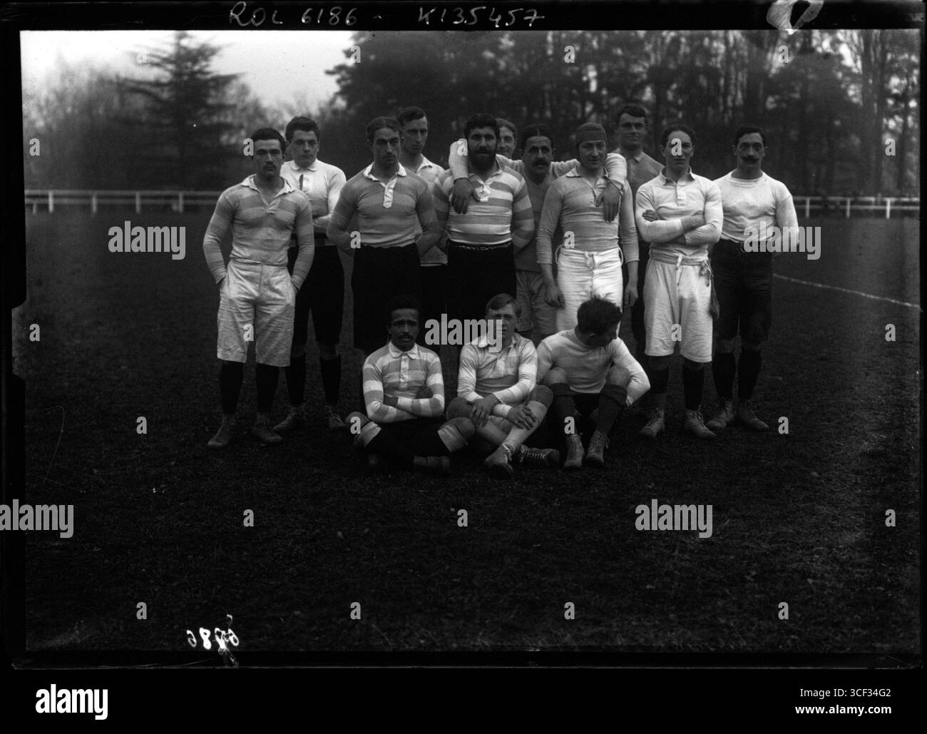 First team of the Racing Club rugby team, photographed in 1905 Stock ...