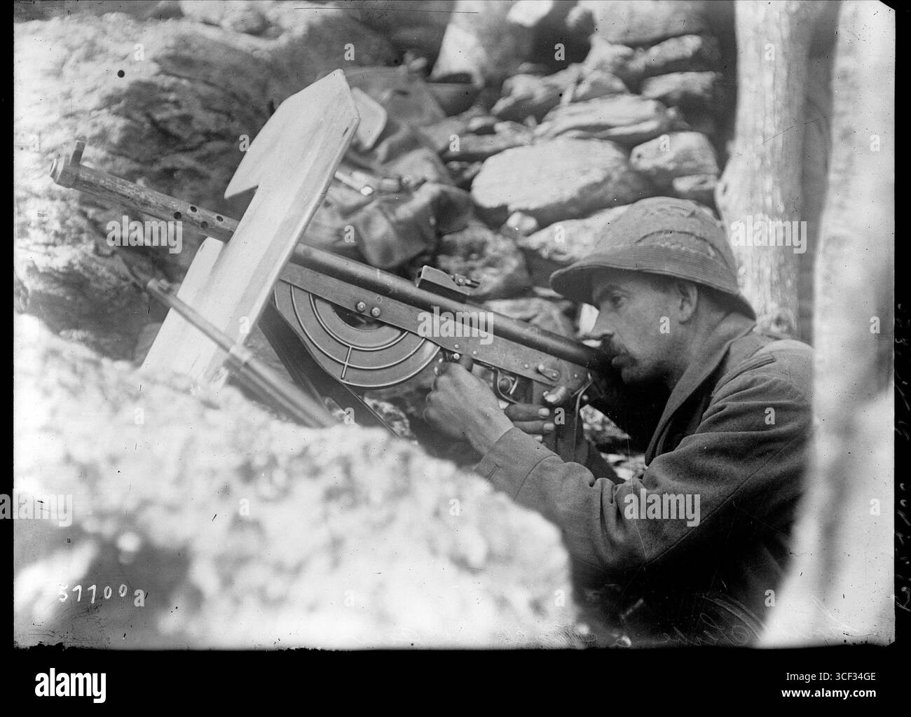 In February 1918, a French Chauchat machine gun was deployed on the ...