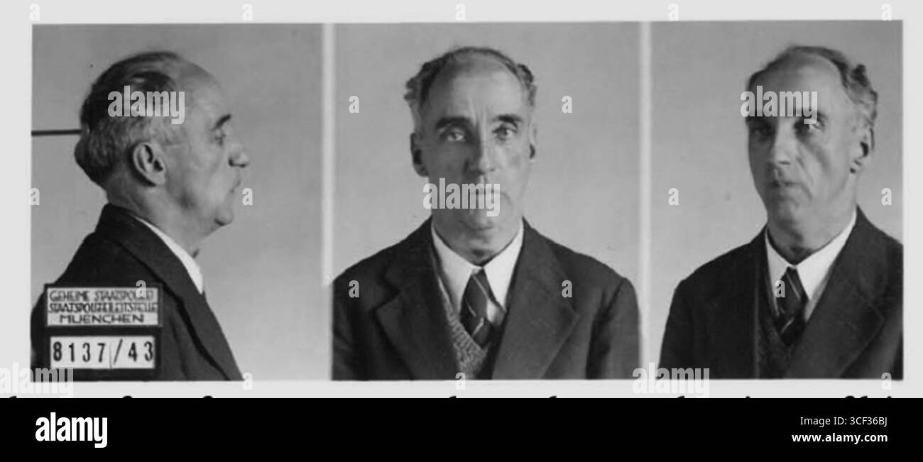 Gestapo photos of Kurt Huber, taken after his capture on February 26 ...