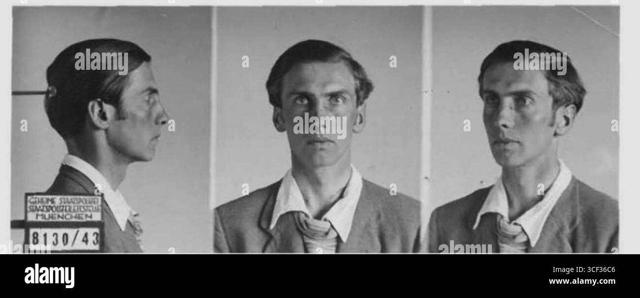 Gestapo photos of Alexander Schmorell, captured on February 24, 1943 ...