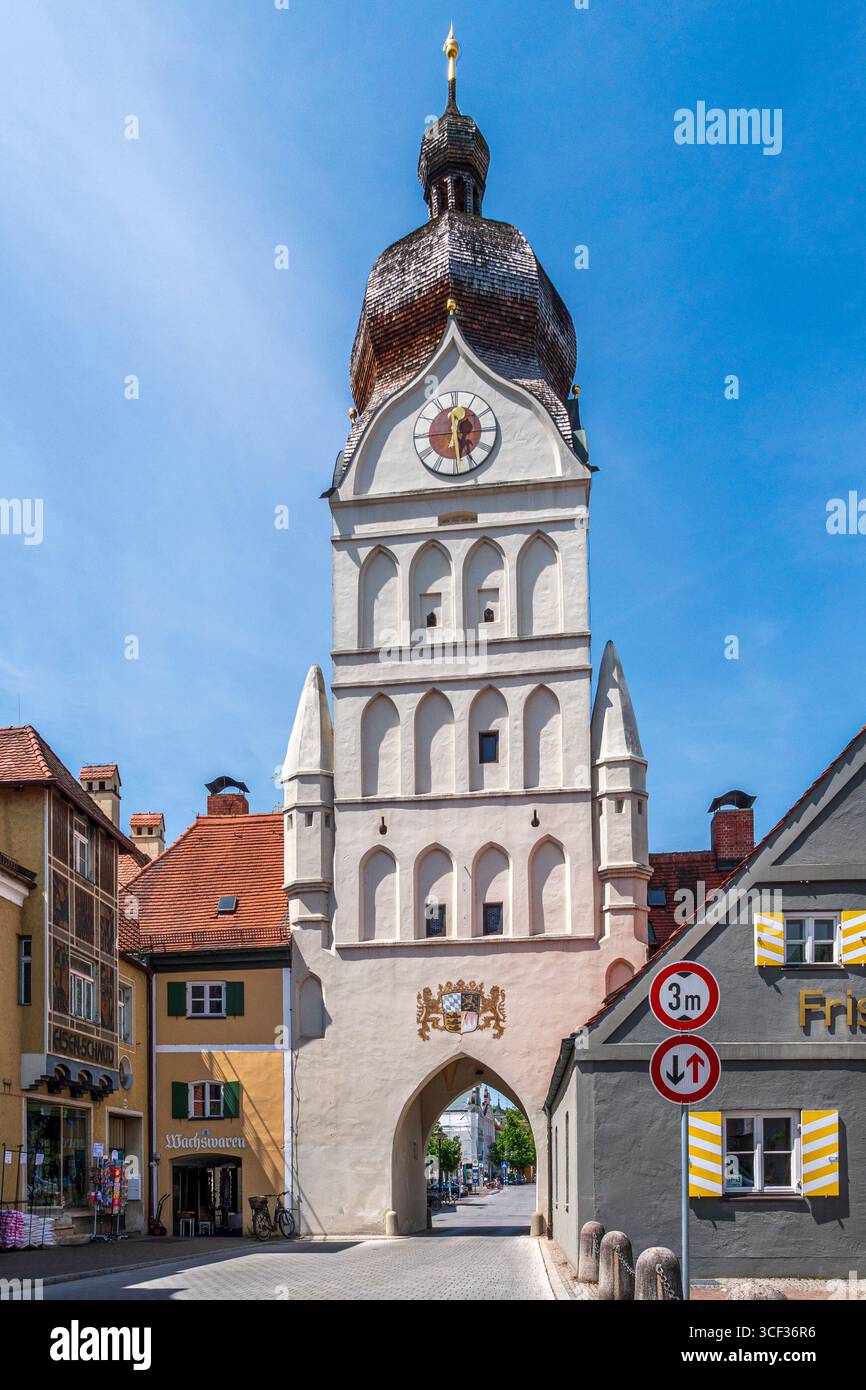Schöner Turm, Landshuter Tor, Erding, Bavaria, Germany, Europe Stock ...