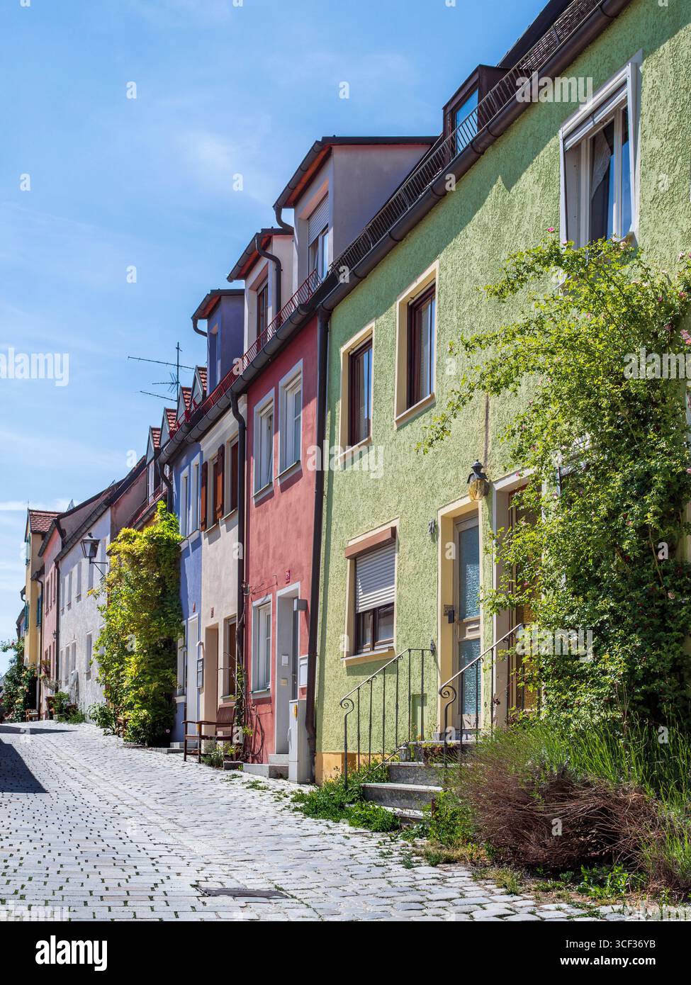 Colorful historic houses in the old town of freising hi-res stock ...
